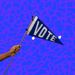 Election Day Vote Word In Blue Flaglets GIF | GIFDB.com