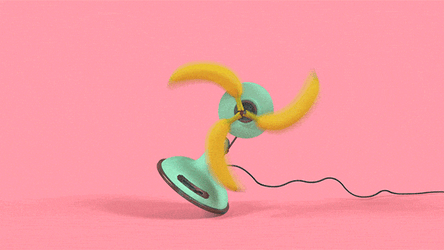 Electric Fan With Spinning Banana Blade GIF | GIFDB.com