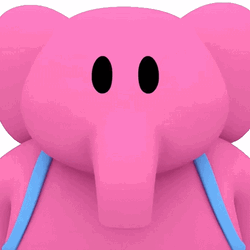 Elly Pink Elephant Pocoyo Blinking GIF | GIFDB.com