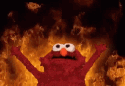 Elmo Raising Hands Heat Fire GIF | GIFDB.com