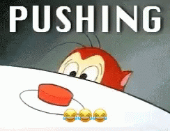 Excited Stimpson J Cat Red Button Push GIF | GIFDB.com