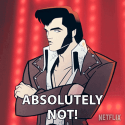 Expressive Elvis Presley Cartoon Absolutely Not GIF | GIFDB.com