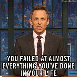 Failure At Almost Everything Seth Meyers GIF | GIFDB.com