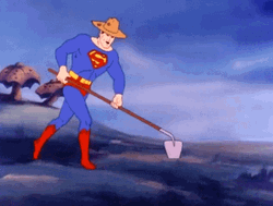 Farmer Superman Plowing GIF | GIFDB.com