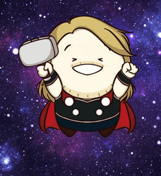 Fat Thor With Hammer Animation GIF | GIFDB.com