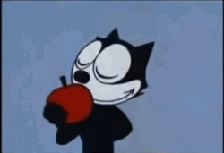 Felix The Cat Eating Apples GIF | GIFDB.com