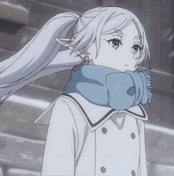 Fierce Frieren Standing Snow Storm GIF | GIFDB.com