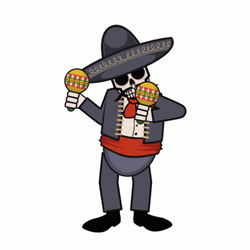Fiesta Skeleton Holding Maracas GIF | GIFDB.com