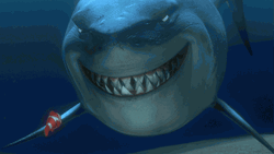 Finding Nemo Big Shark Smiling GIF | GIFDB.com