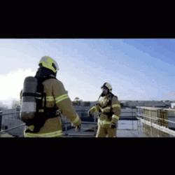 Firefighter High Five GIF | GIFDB.com