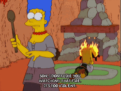 Fireplace With Marge And Bart GIF | GIFDB.com