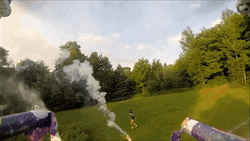 Fireworks Fail Aiming At Running Guy GIF | GIFDB.com