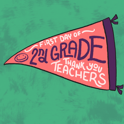 First Day Of School 2nd Grade Flag GIF | GIFDB.com