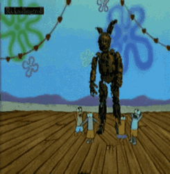 Five Nights At Freddy's Patrick Punching Freddy Meme GIF | GIFDB.com