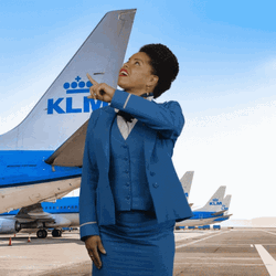Flight Attendant Imagining Plane Flying So Funny GIF | GIFDB.com