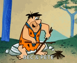 Flintstone Fred Cartoon Making Fire GIF | GIFDB.com