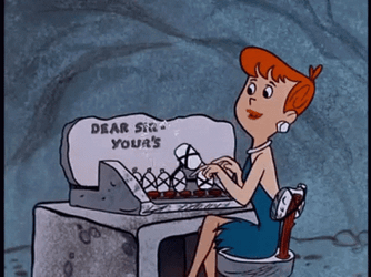 Flintstone Wilma Cartoon Typing GIF | GIFDB.com