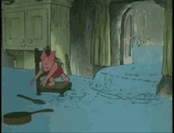 Flood Piglet Rowing Water Winnie The Pooh GIF | GIFDB.com