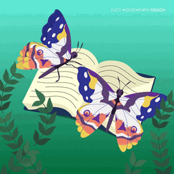 Flying Butterfly Art Illustration Note Book GIF | GIFDB.com
