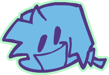 Fnf Boyfriend Blue Head Smile Sticker GIF | GIFDB.com