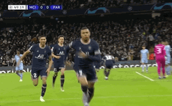 Footballer Forward Kylian Mbappe Iconic Celebration Knee Slide GIF ...