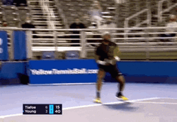 Francis Tiafoe Running Backwards GIF | GIFDB.com