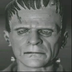 Classic Frankenstein Monster Skull Transition GIF | GIFDB.com