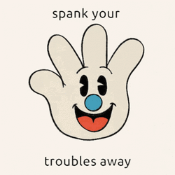 Freaky Spinning Cartoon Hand Spank Trouble Away GIF | GIFDB.com