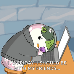 Friday Work Meme Tired Pudgy Penguin GIF | GIFDB.com