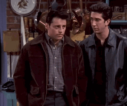 Friends Joey And Ross Happy Then Sad Mood GIF | GIFDB.com
