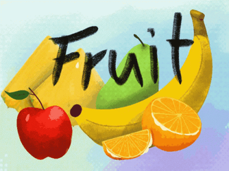 Fruit Lettering With Different Fruits GIF | GIFDB.com