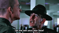 Full Metal Jacket R Lee Ermey War Face GIF | GIFDB.com