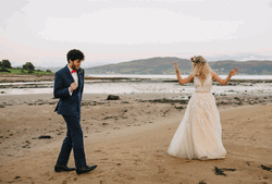 Funny Wedding Hugging Friends Falling Down GIF | GIFDB.com