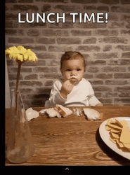 Funny Baby Lunch Time GIF | GIFDB.com