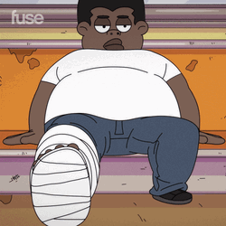 Funny Cartoon Knee Injury GIF | GIFDB.com