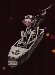 Funny Coffin Skeleton Racer GIF | GIFDB.com
