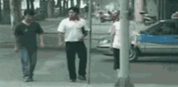 Funny Fight Comical Pole Beat Up GIF | GIFDB.com