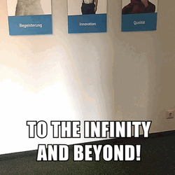Funny Girl To Infinity And Beyond Flying GIF | GIFDB.com