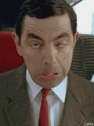Funny Grimace Facial Expression Mr Bean GIF | GIFDB.com
