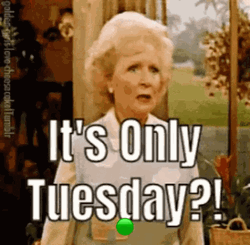 Funny It's Only Tuesday Startled Betty White GIF | GIFDB.com