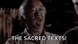 Funny Karate Kid Miyagi Sacred Texts Meme GIF | GIFDB.com