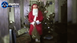 Funny Santa Falling On Christmas Tree GIF | GIFDB.com
