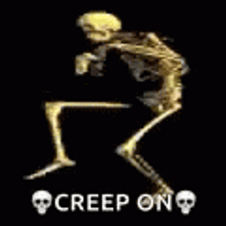 Funny Skeleton Tip Toeing Creep On GIF | GIFDB.com