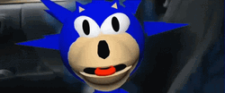 Funny Sonic Face Up Close GIF | GIFDB.com