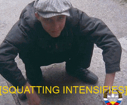 Funny Street Squat Intensifies GIF | GIFDB.com