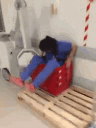 Funny Woman Moving Out Of Box GIF | GIFDB.com