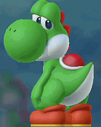 Yoshi In Colorful Blue Background GIF | GIFDB.com