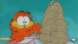 Garfield Eating Spaghetti GIF | GIFDB.com