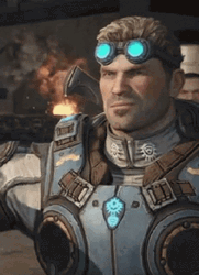 Gears Of War Damon Baird Salute GIF | GIFDB.com