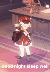 Genshin Impact Girl Character Good Night Sleep Well GIF | GIFDB.com